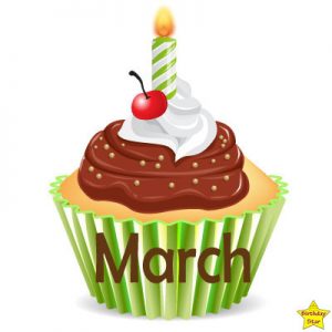Birthday Cupcake Clipart March | Birthday Star