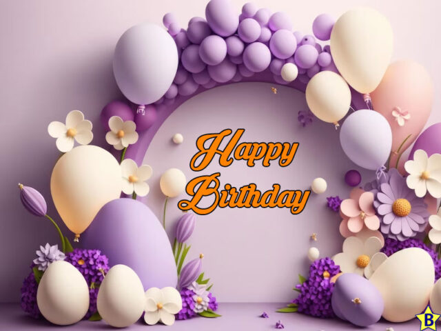 Happy Birthday Purple Flowers Images
